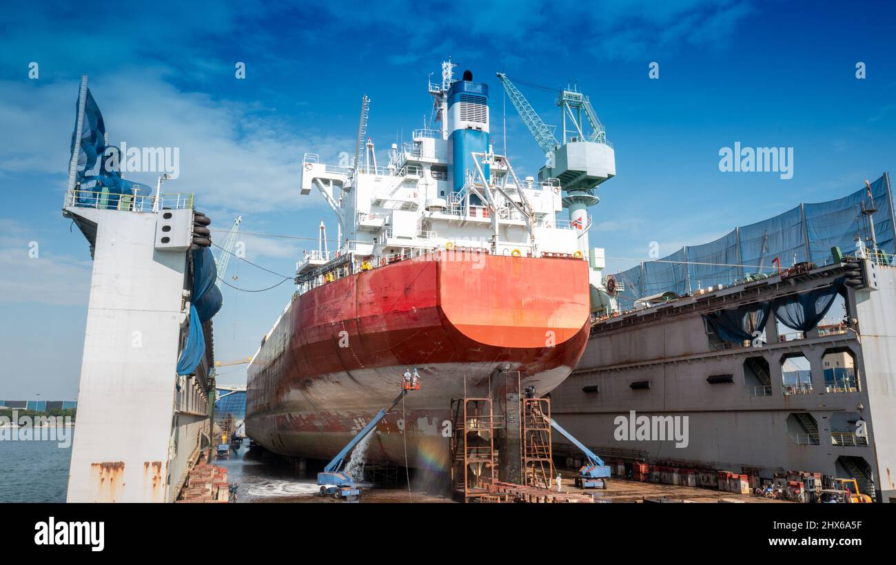 The hull painting consists of washing, blasting and painting of the ...