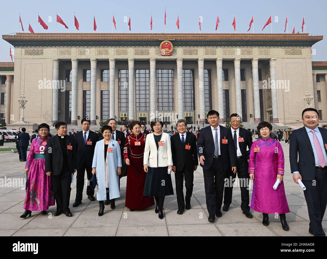 Beijing, China. 10th Mar, 2022. Members of the 13th National Committee ...