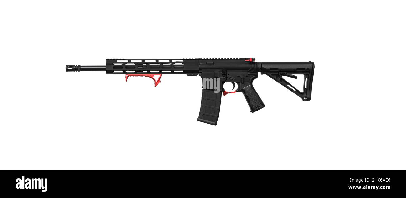 Modern automatic rifle isolated on white background. Weapons for police ...