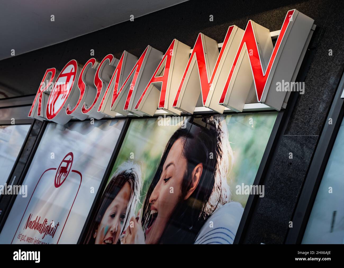 Mainz, Germany. 09th Mar, 2022. The lettering is on a branch of the Rossmann drugstore chain in ...