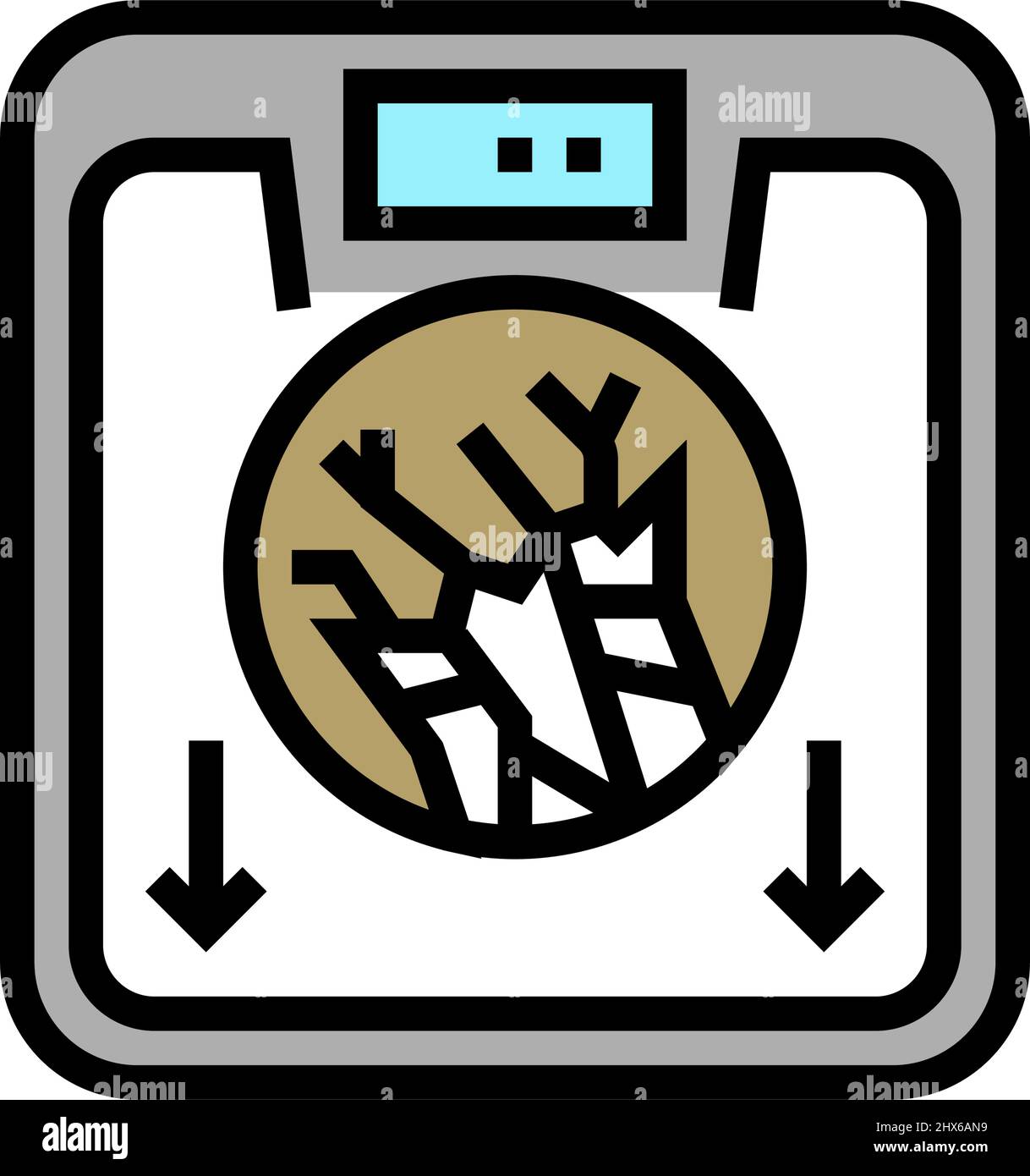 shortness of breath symptom mesothelioma color icon vector illustration ...