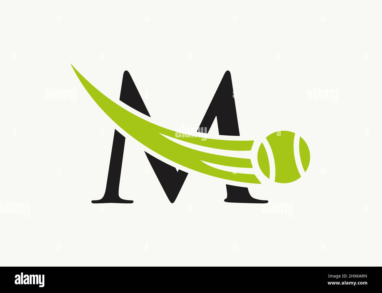 Tennis Logo Design Template On Letter M. Tennis Sport Academy, Club ...
