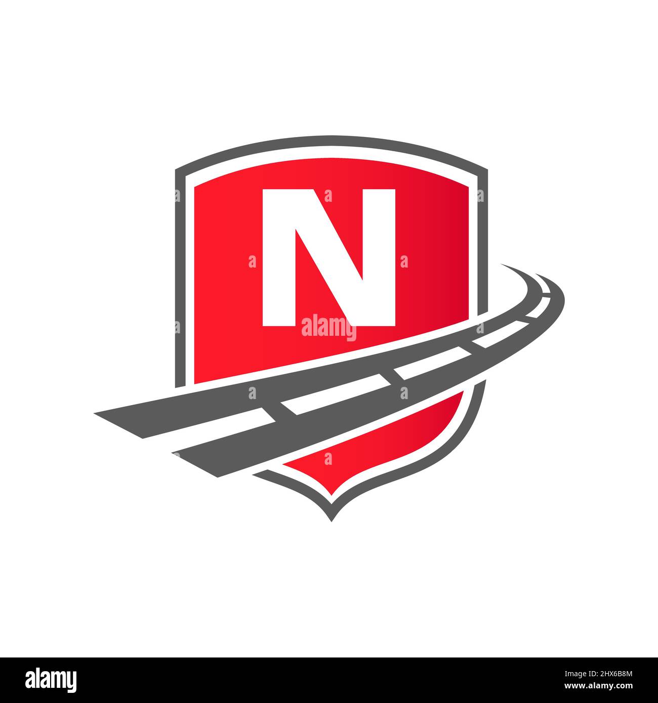 Transport Logo With Shield Concept On Letter N Concept. N Letter ...