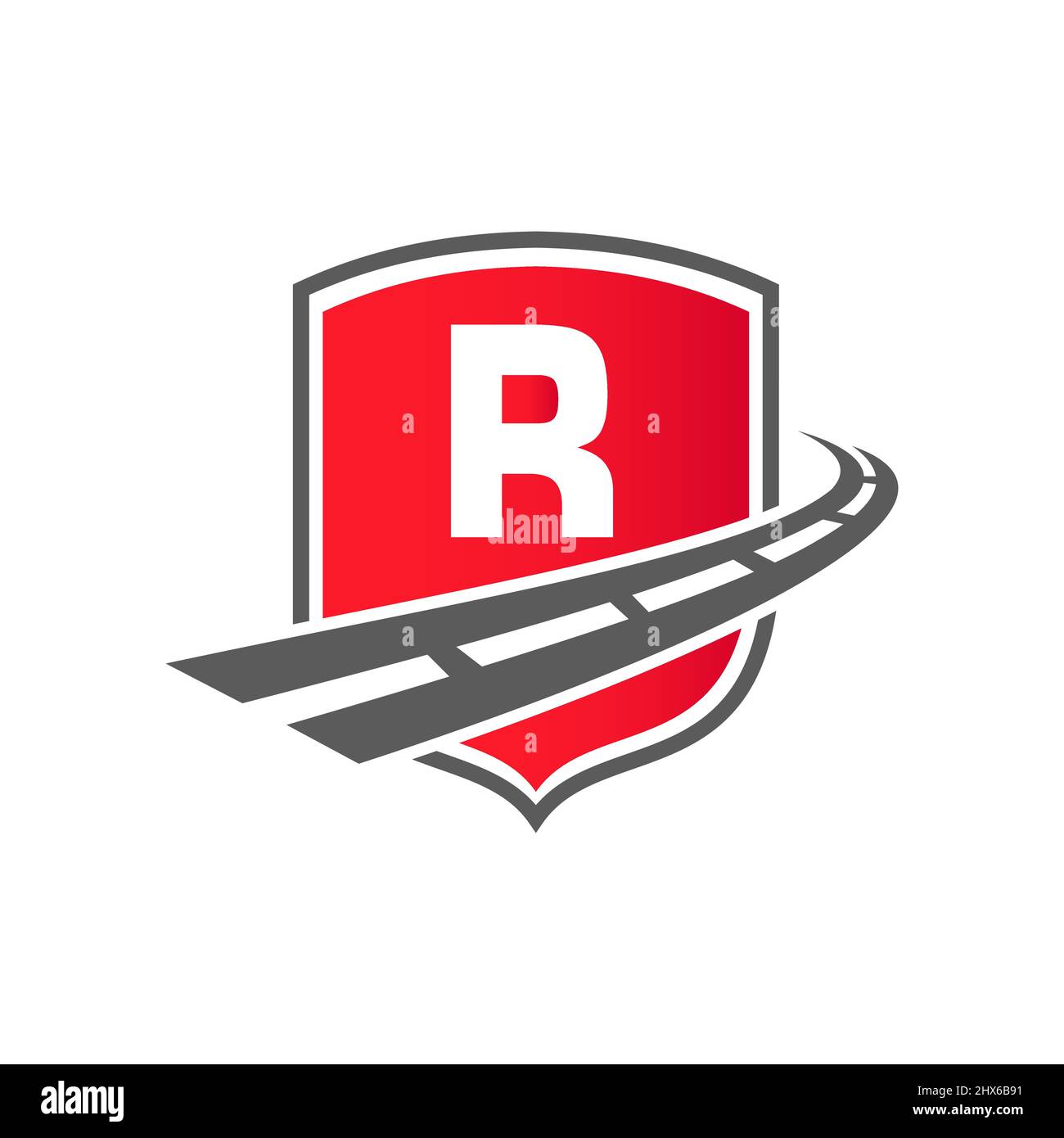 Transport Logo With Shield Concept On Letter R Concept. R Letter ...