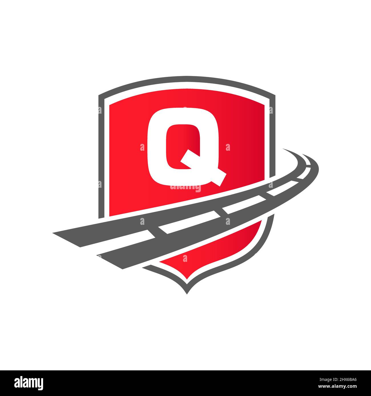 Transport Logo With Shield Concept On Letter Q Concept. Q Letter ...