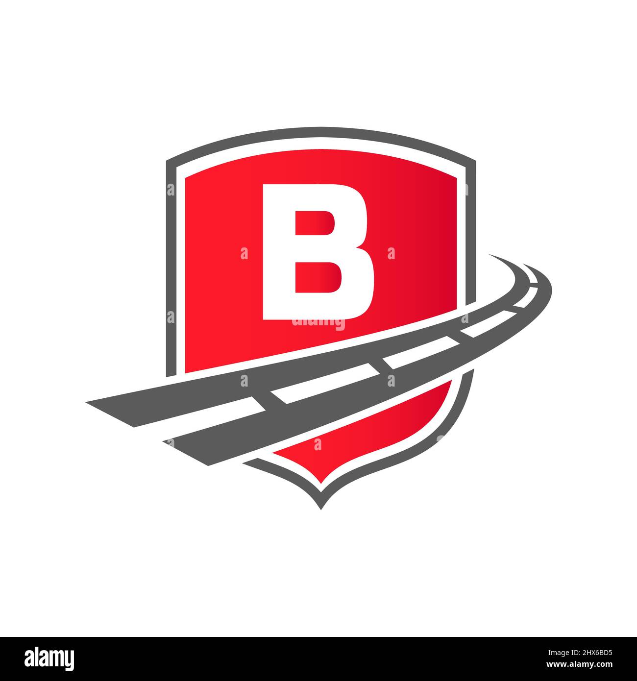 Transport Logo With Shield Concept On Letter B Concept. B Letter ...