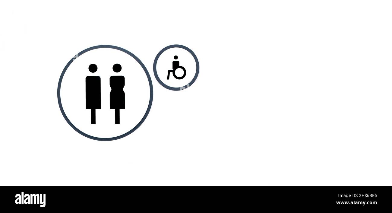 Men women Sign for Toilet Restroom International sign for Restroom on ...