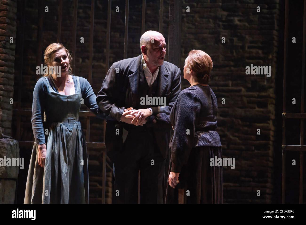Actors are seen performing during a general rehearsal of the opera ...