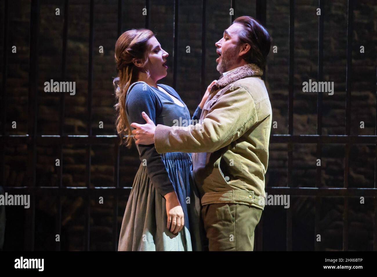 Actors are seen performing during a general rehearsal of the opera ...