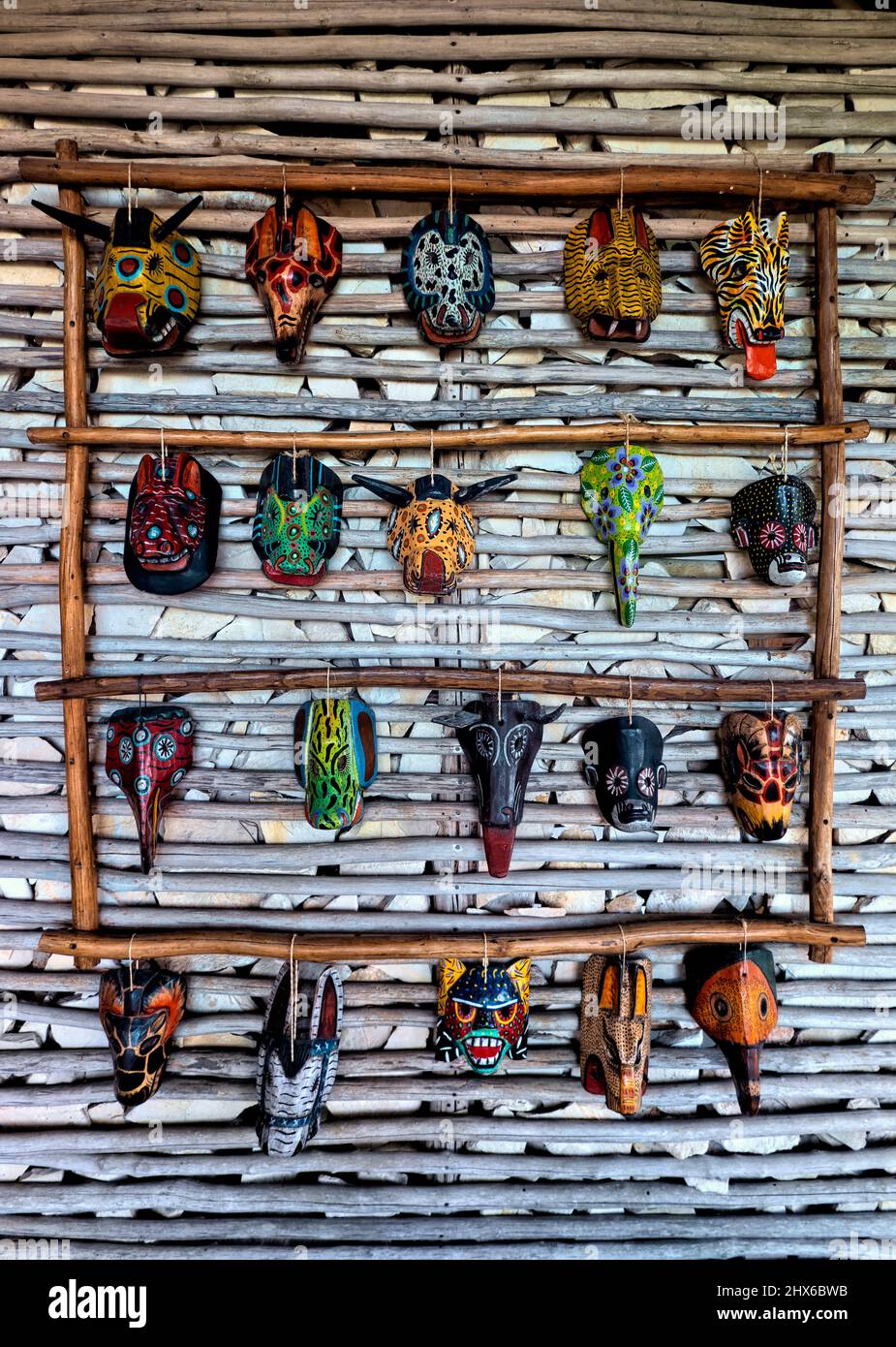 Traditional face masks, Antigua, Guatemala Stock Photo - Alamy
