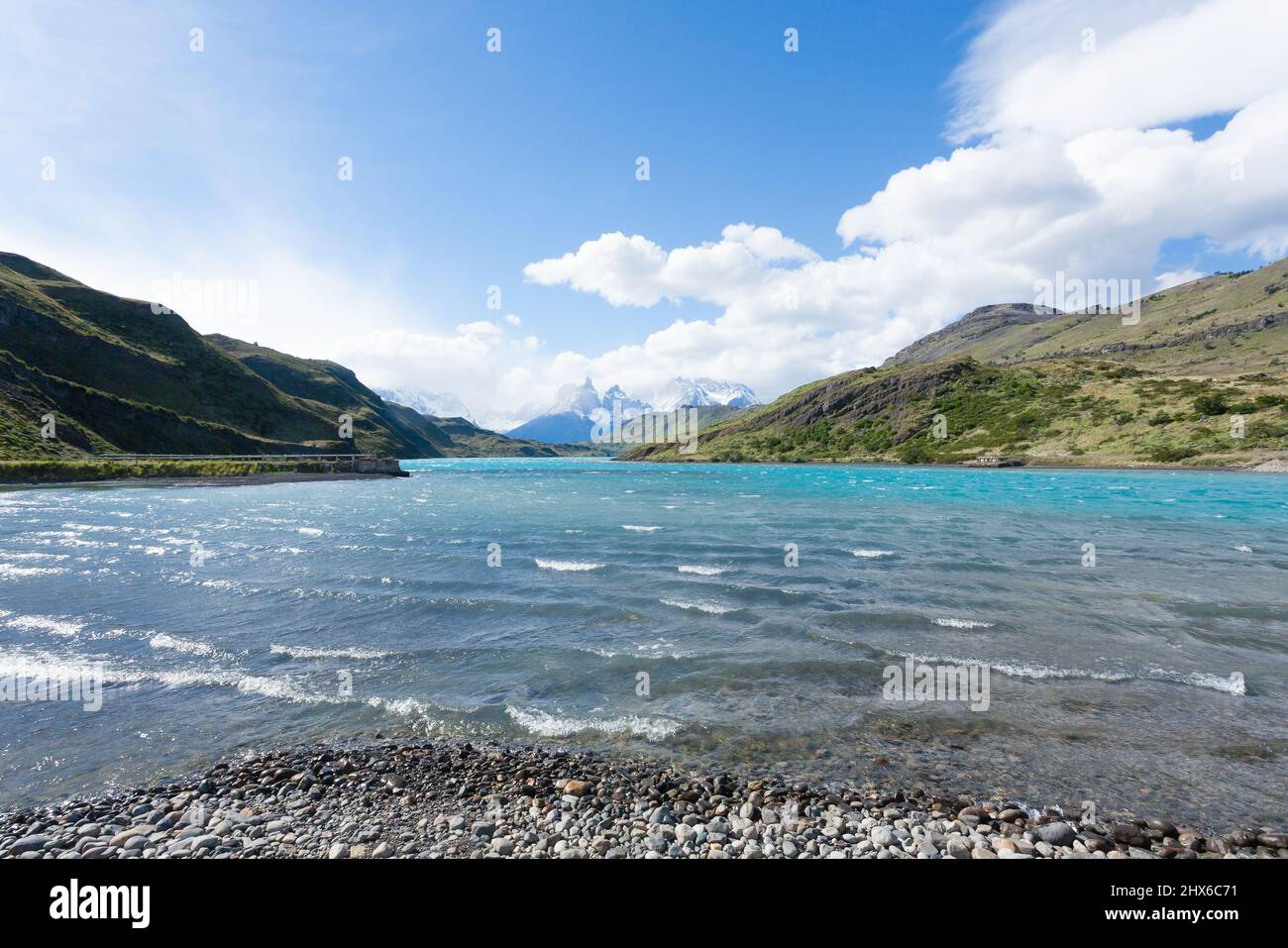 Torres del Paine National Park landscape, Chile. Rio Paine, chilean ...