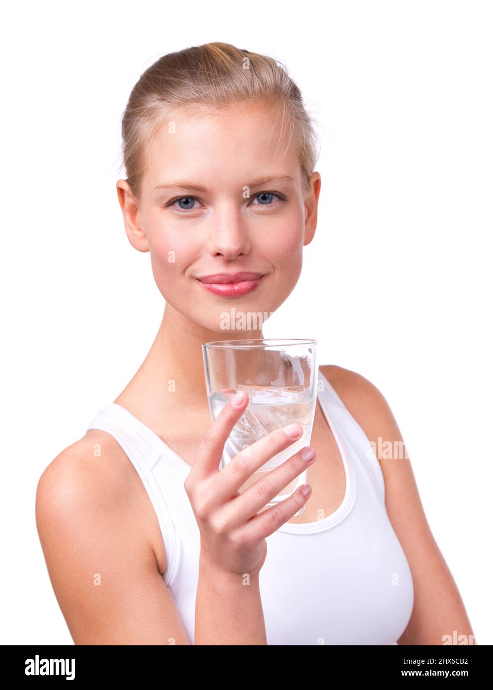 The healthy hydration option. Portrait of a beautiful young woman with ...