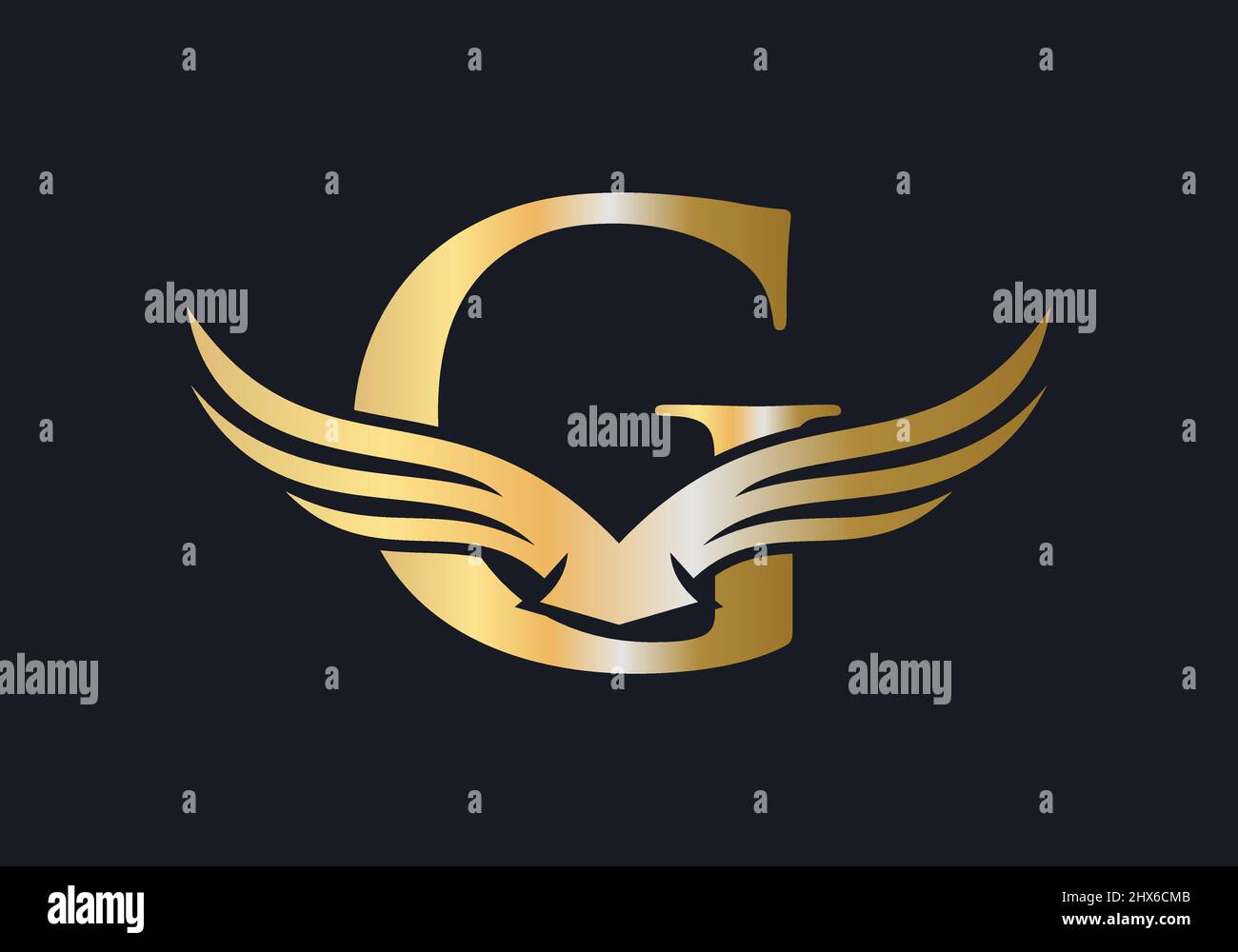 G Letter Wing Logo Design. Initial Flying Wing G Letter Logo. Letter G ...