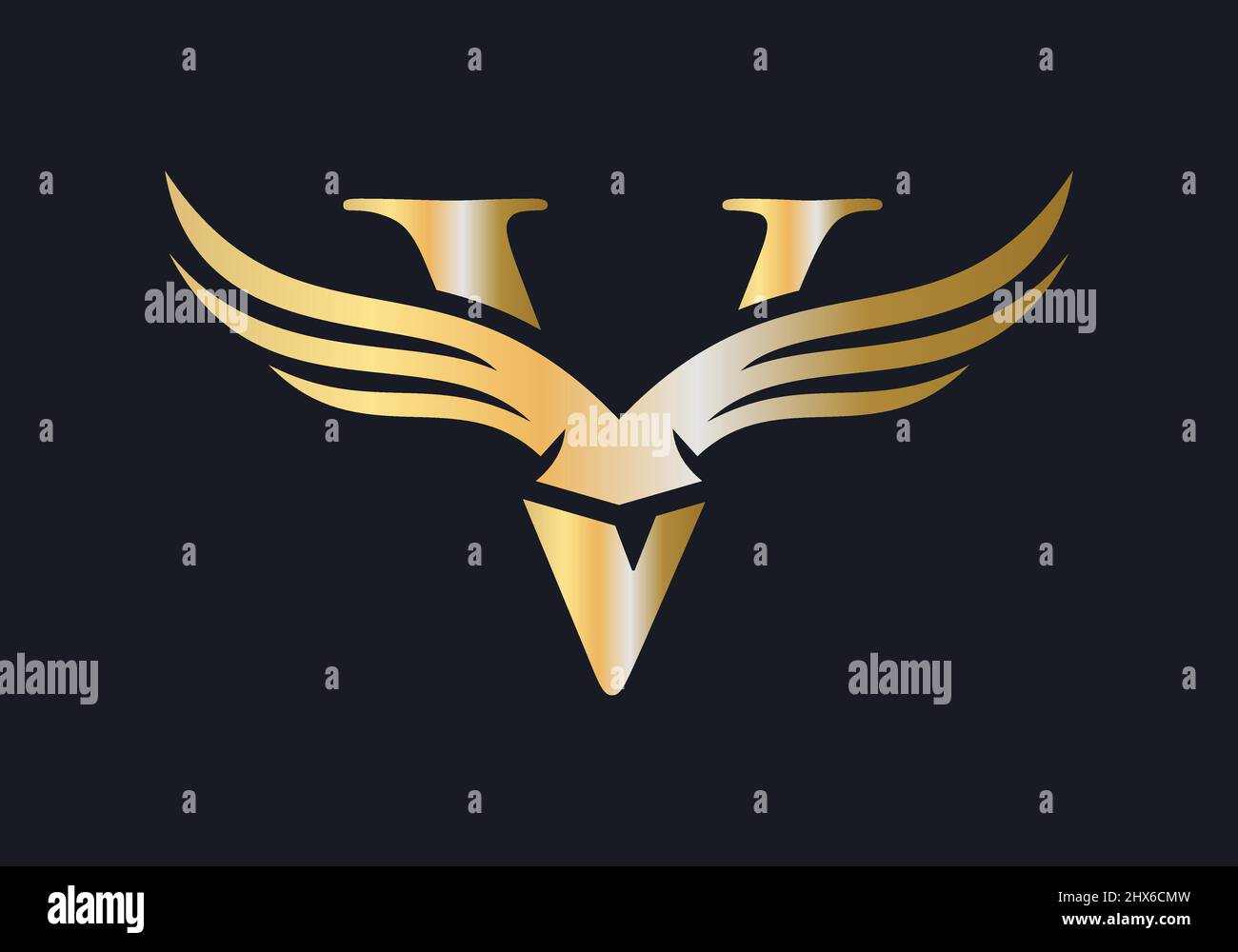 V Letter Wing Logo Design. Initial Flying Wing V Letter Logo. Letter V ...