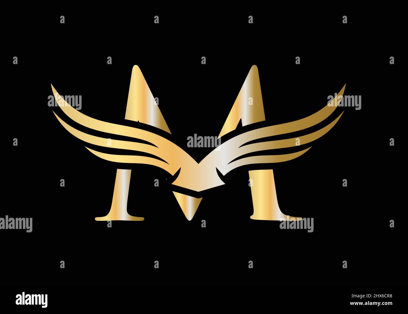 M Letter Wing Logo Design. Initial Flying Wing M Letter Logo. Letter M ...