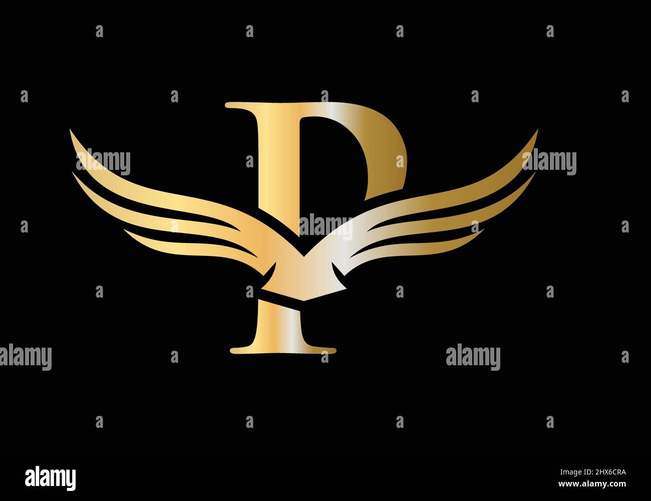 P Letter Wing Logo Design. Initial Flying Wing P Letter Logo. Letter P ...