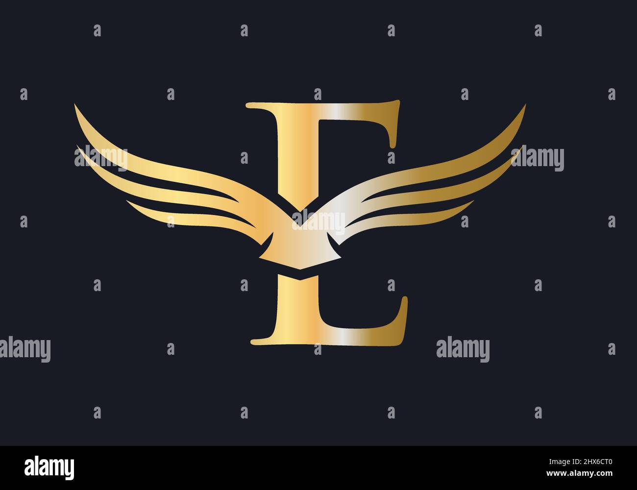 E Letter Wing Logo Design. Initial Flying Wing E Letter Logo. Letter E ...
