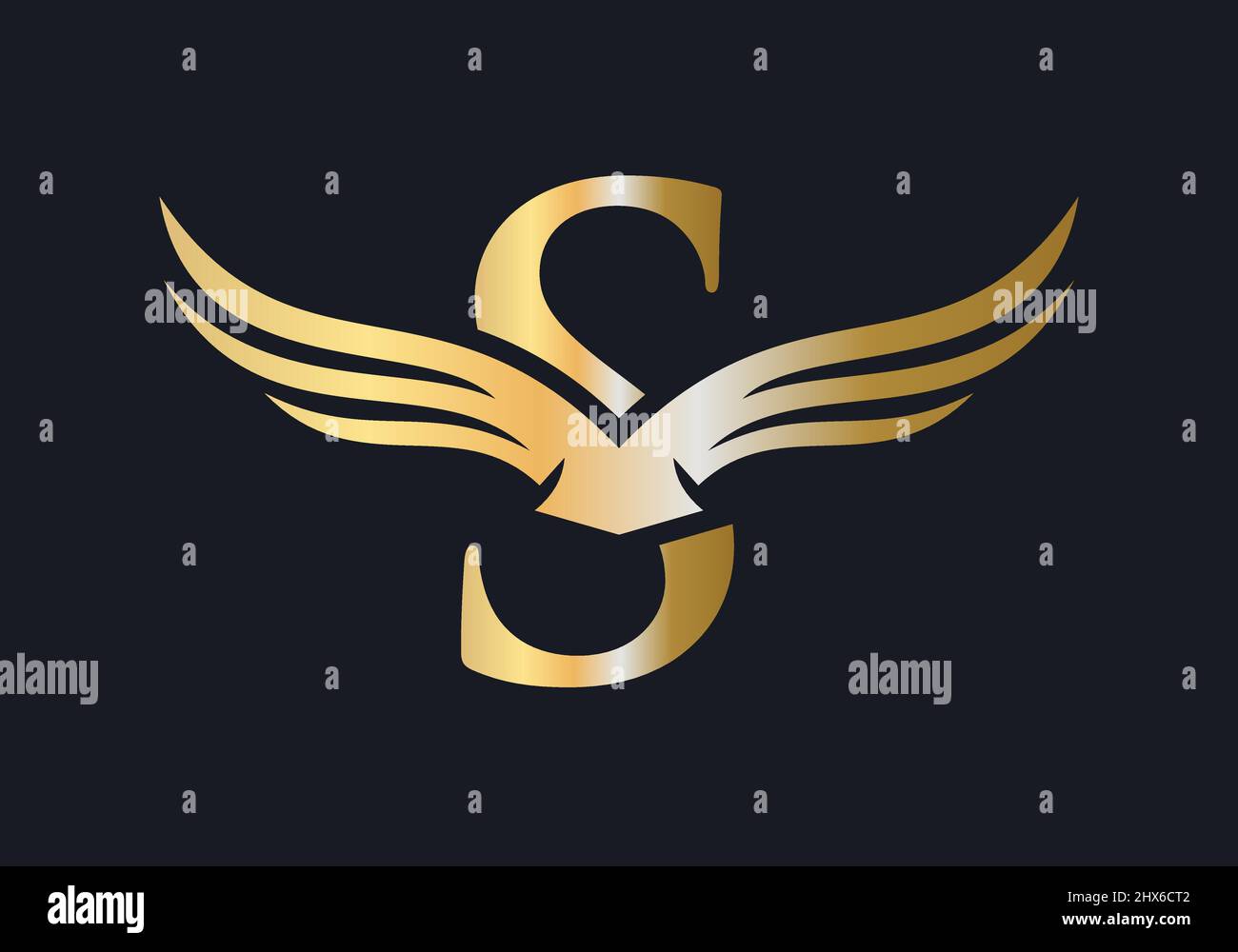 S Letter Wing Logo Design. Initial Flying Wing S Letter Logo. Letter S ...
