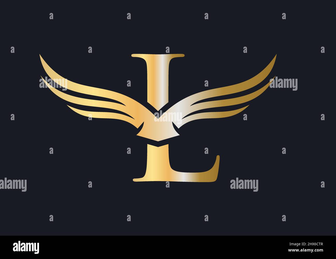 L Letter Wing Logo Design. Initial Flying Wing L Letter Logo. Letter L ...