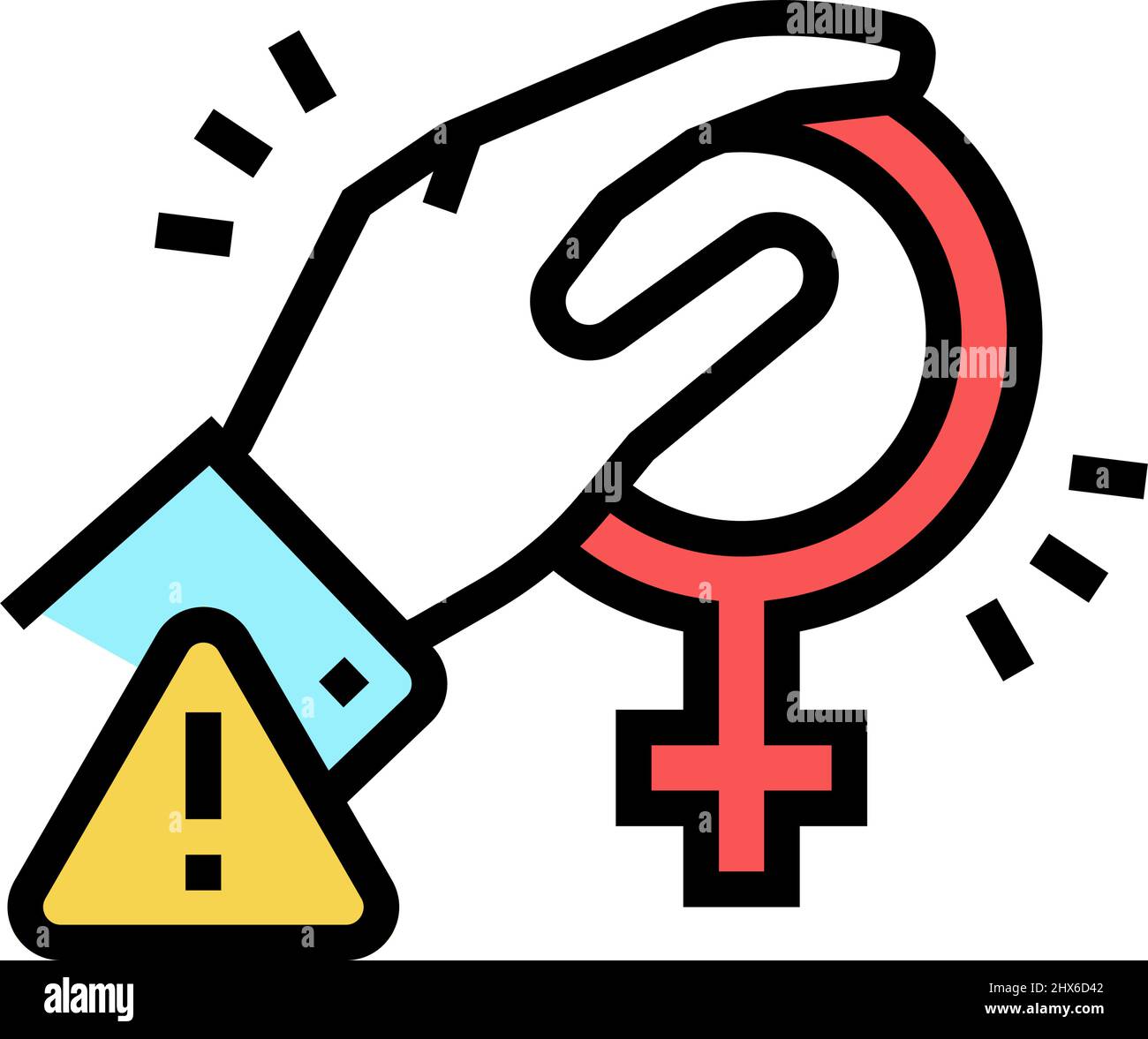 Harassment Female Color Icon Vector Illustration Stock Vector Image