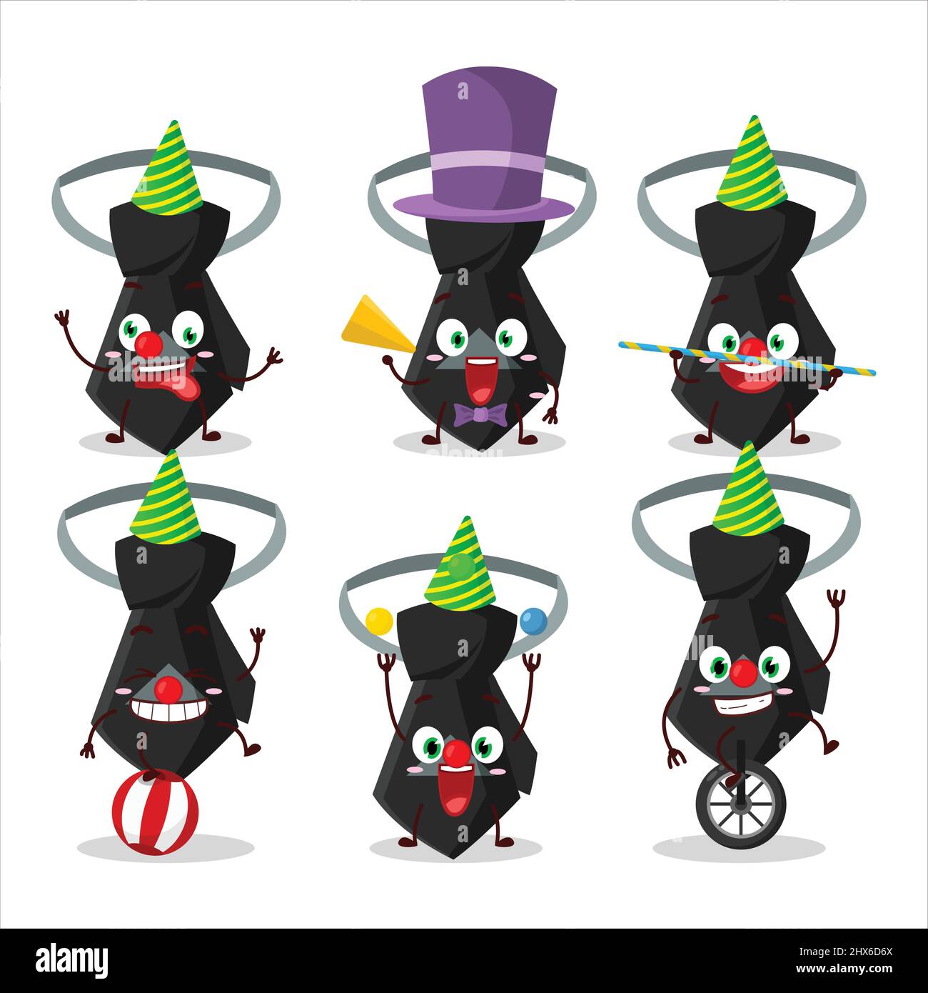 Cartoon character of black tie with various circus shows. Vector ...