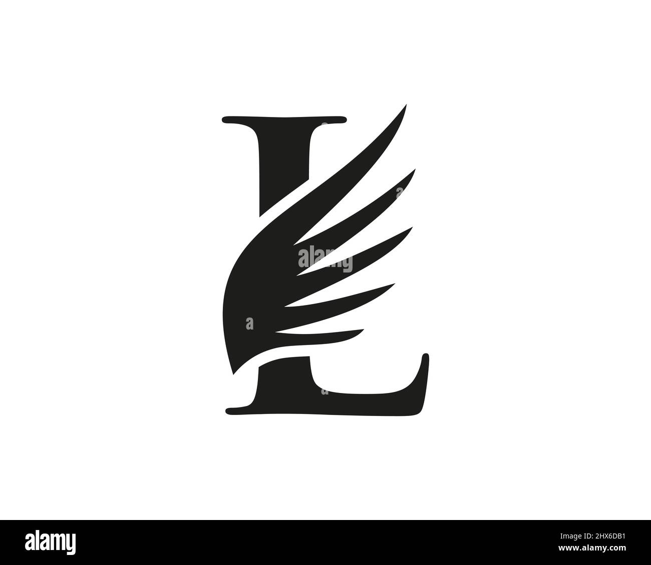 L Letter Wing Logo Design. Initial Flying Wing L Letter Logo. Letter L ...