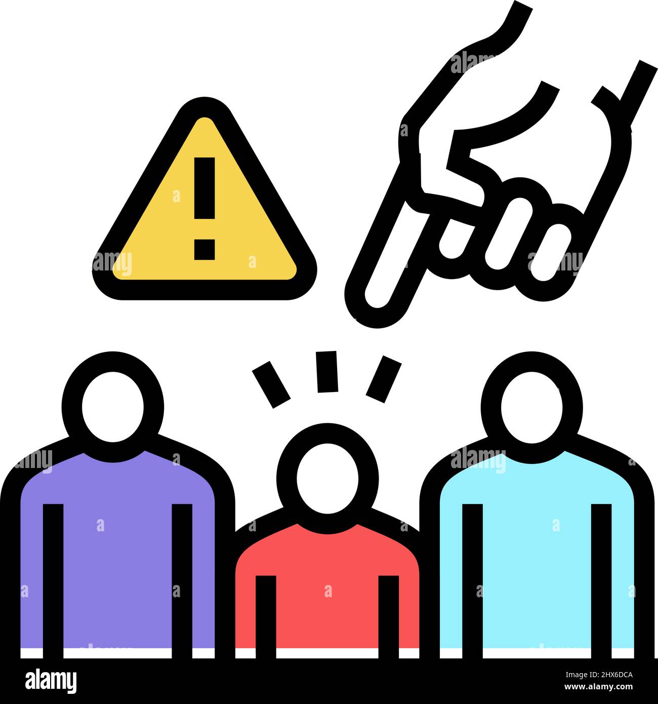 discrimination social problem color icon vector illustration Stock ...