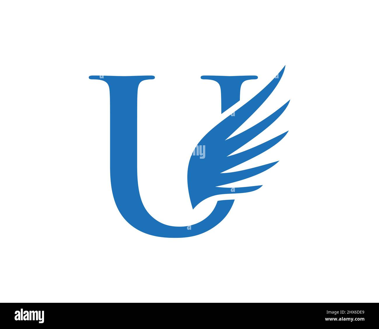 U Letter Wing Logo Design. Initial Flying Wing U Letter Logo. Letter U ...