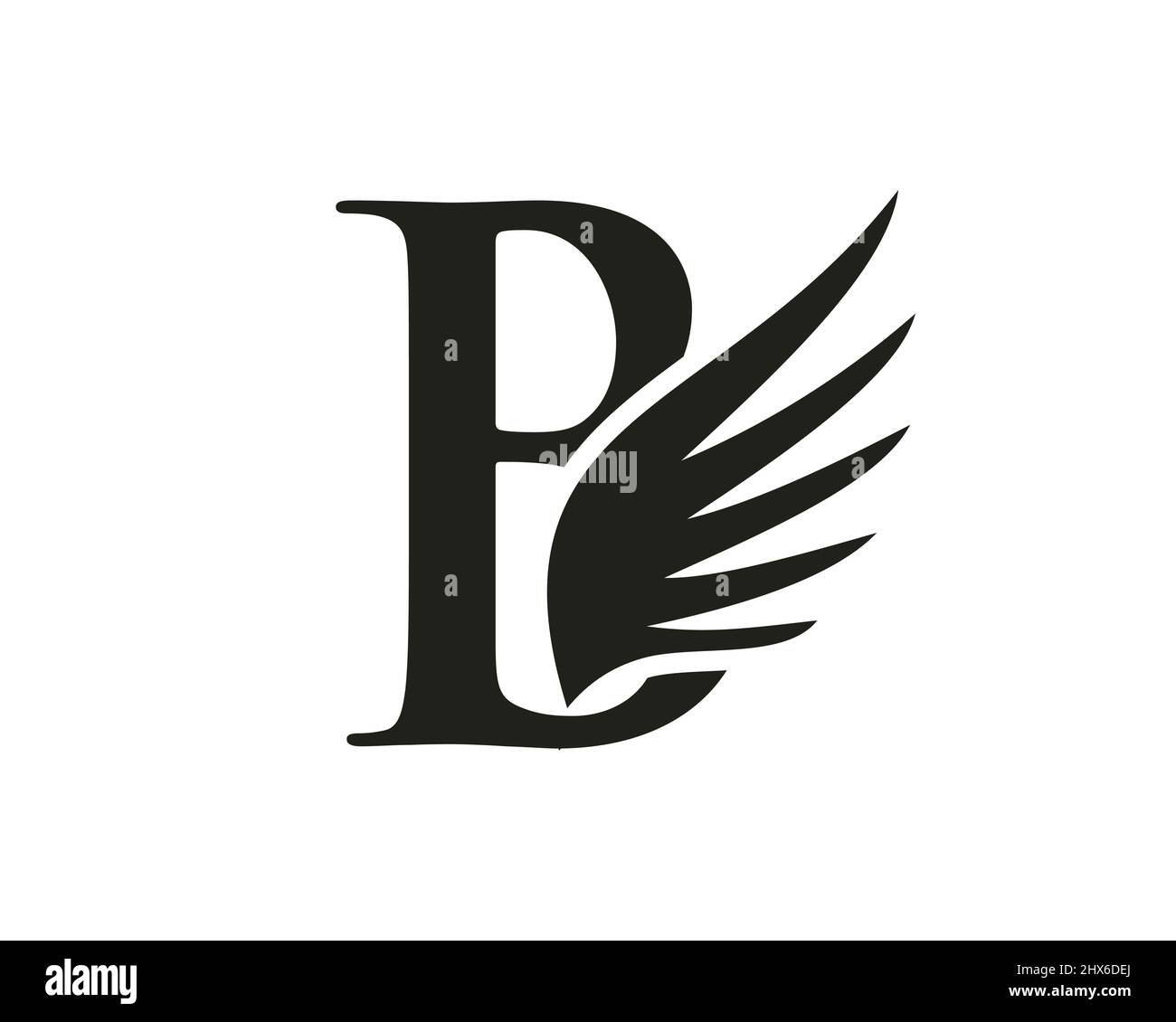 B Letter Wing Logo Design. Initial Flying Wing B Letter Logo. Letter B ...