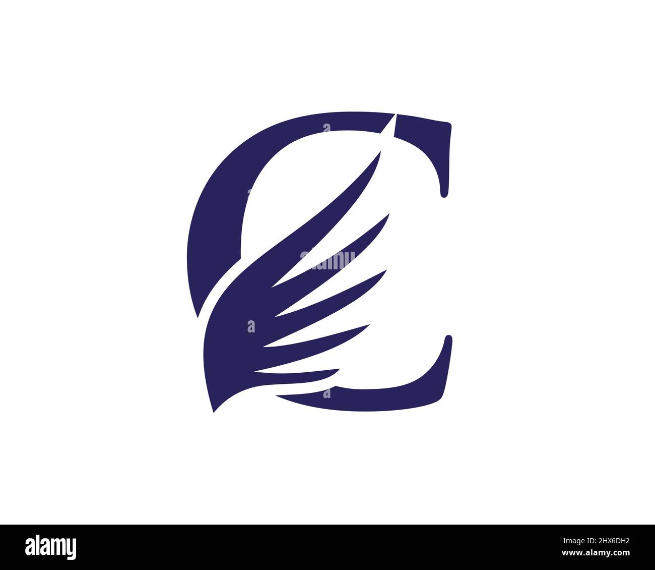 C Letter Wing Logo Design. Initial Flying Wing C Letter Logo. Letter C ...