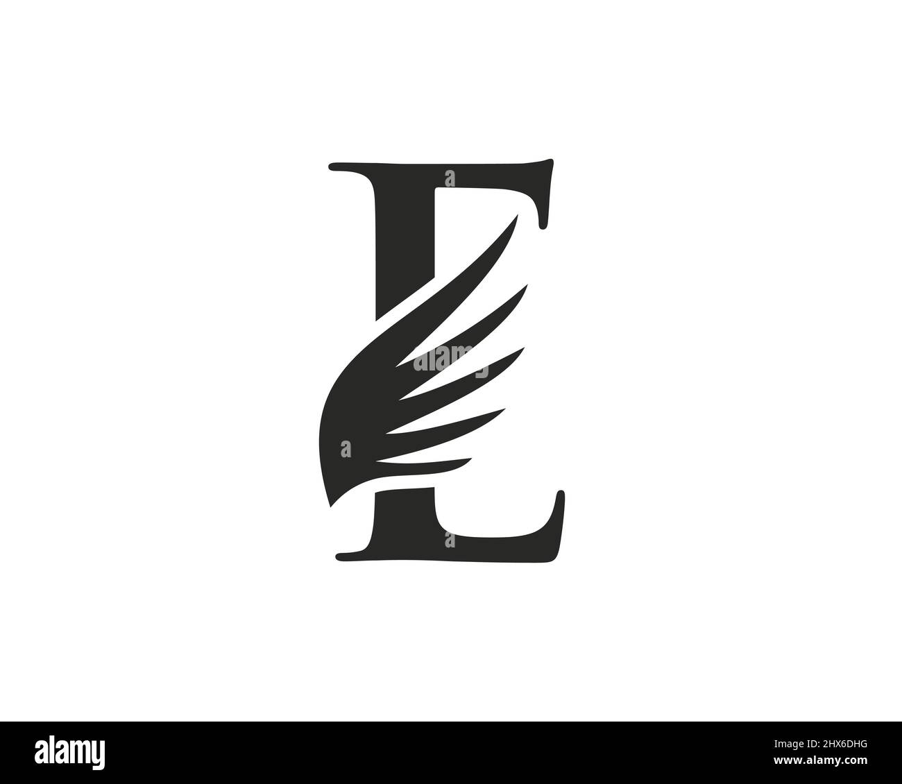 E Letter Wing Logo Design. Initial Flying Wing E Letter Logo. Letter E ...