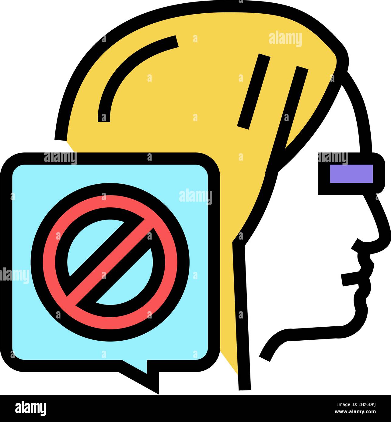 canceled female person color icon vector illustration Stock Vector ...