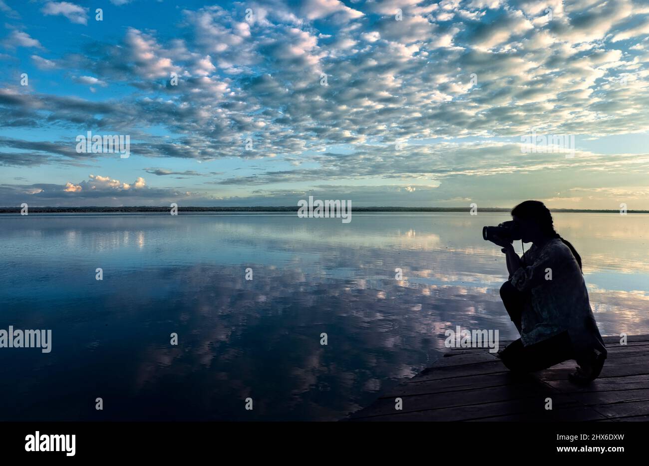 Sunset on Lake Peten Itza, El Remate, Petén, Guatemala Stock Photo - Alamy