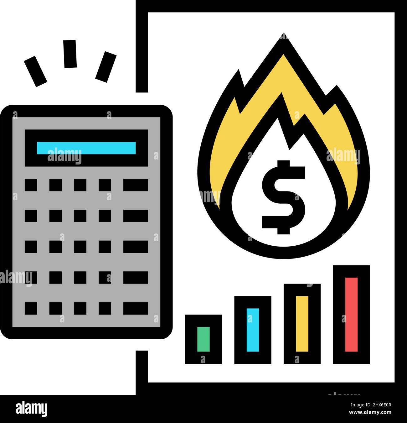 calculator inflation color icon vector illustration Stock Vector Image ...
