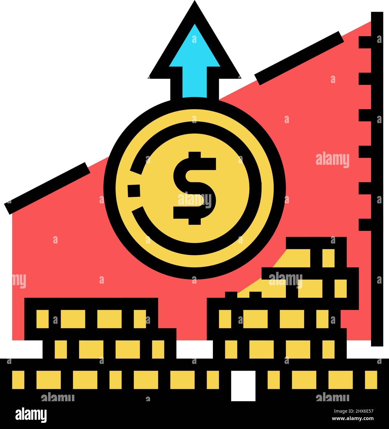 inflation finance color icon vector illustration Stock Vector Image ...