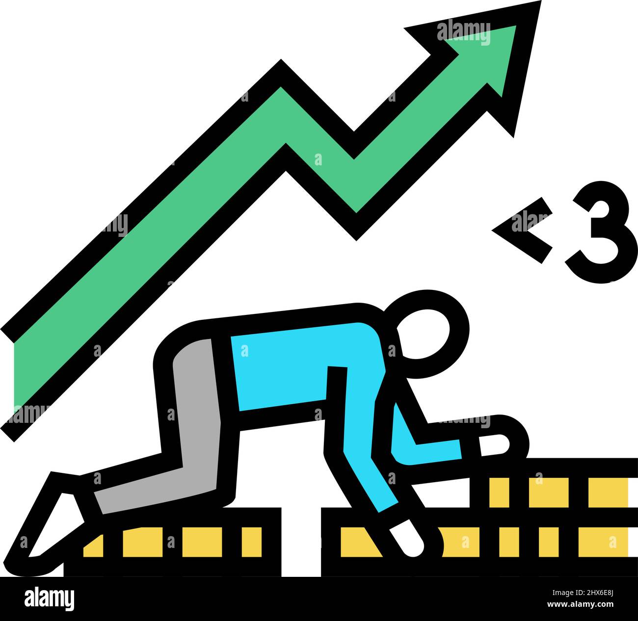 creeping inflation color icon vector illustration Stock Vector Image ...