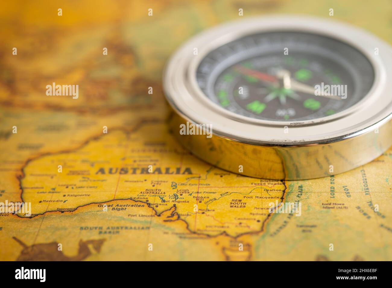 Bangkok, Thailand - January 20, 2022 Australia, Compass for navigation ...