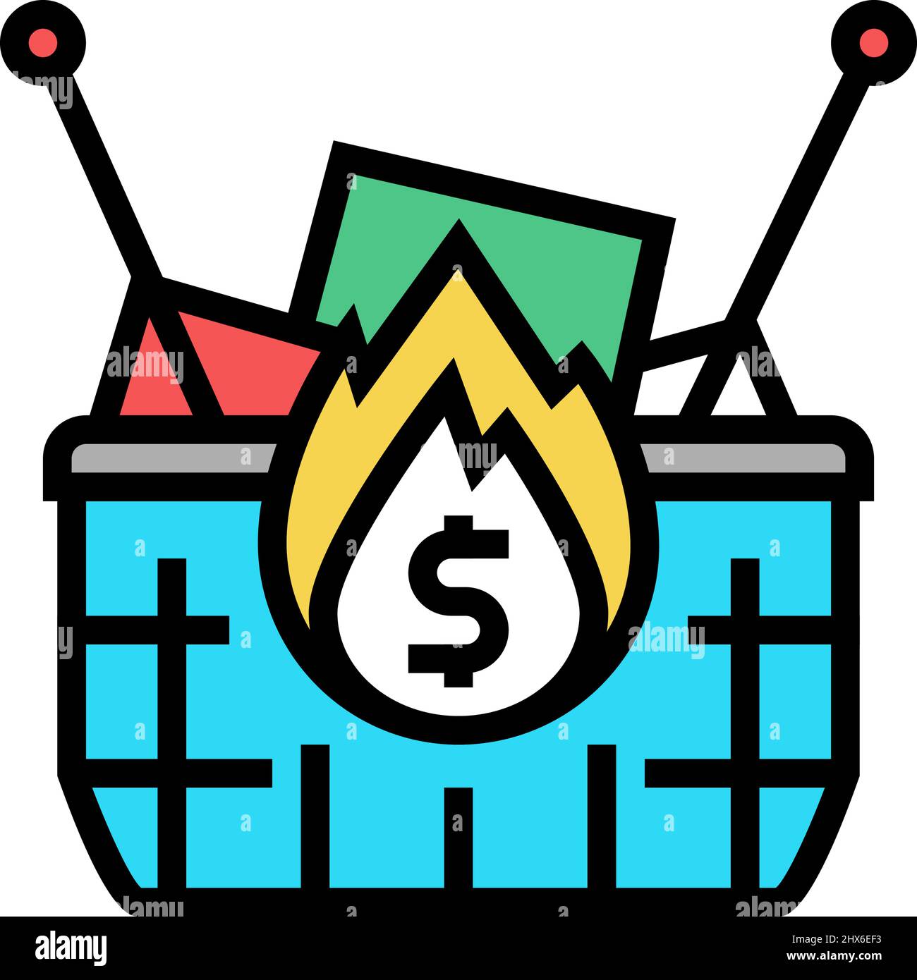 food asset inflation color icon vector illustration Stock Vector Image ...