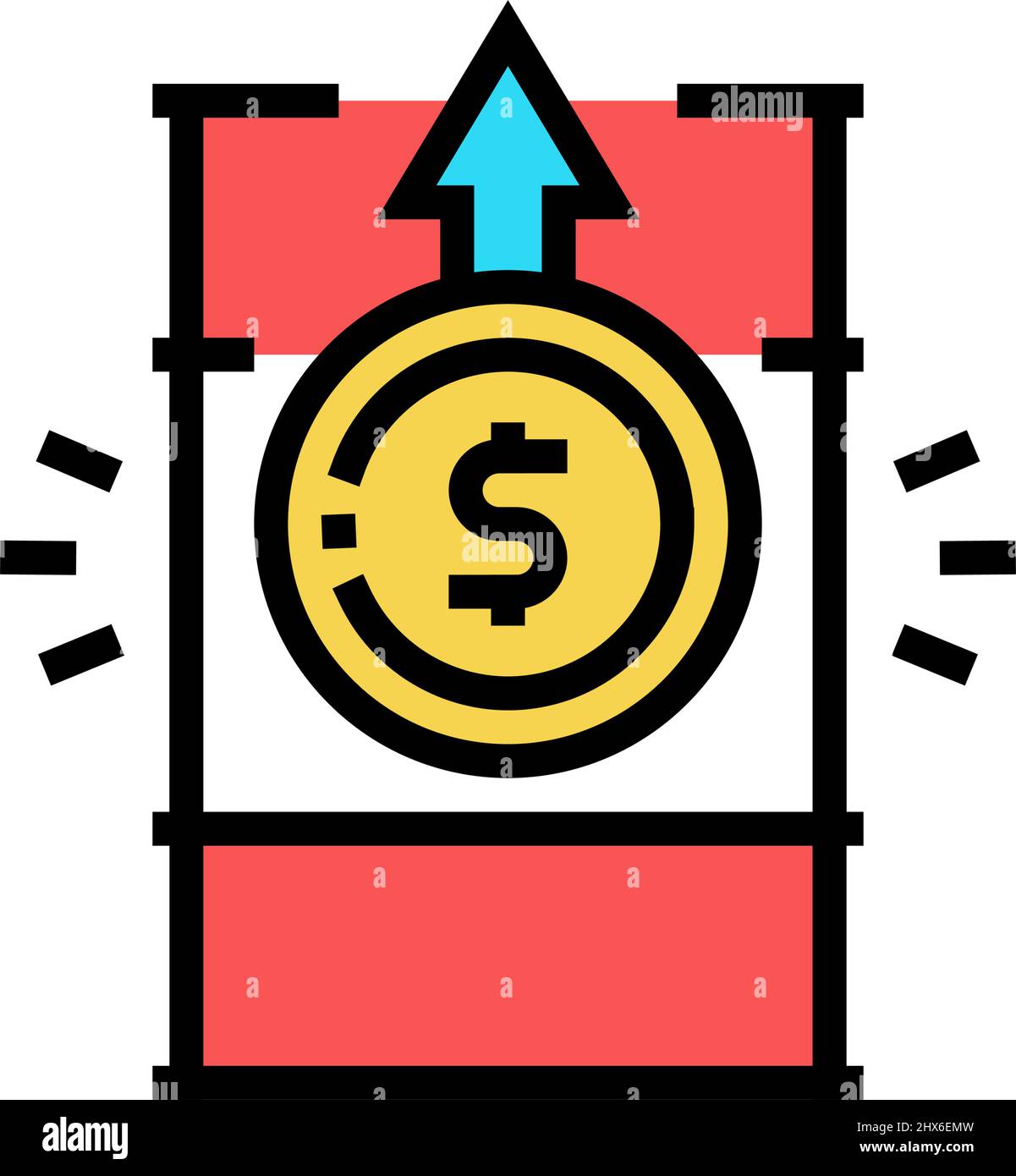 Gas Asset Inflation Color Icon Vector Illustration Stock Vector Image