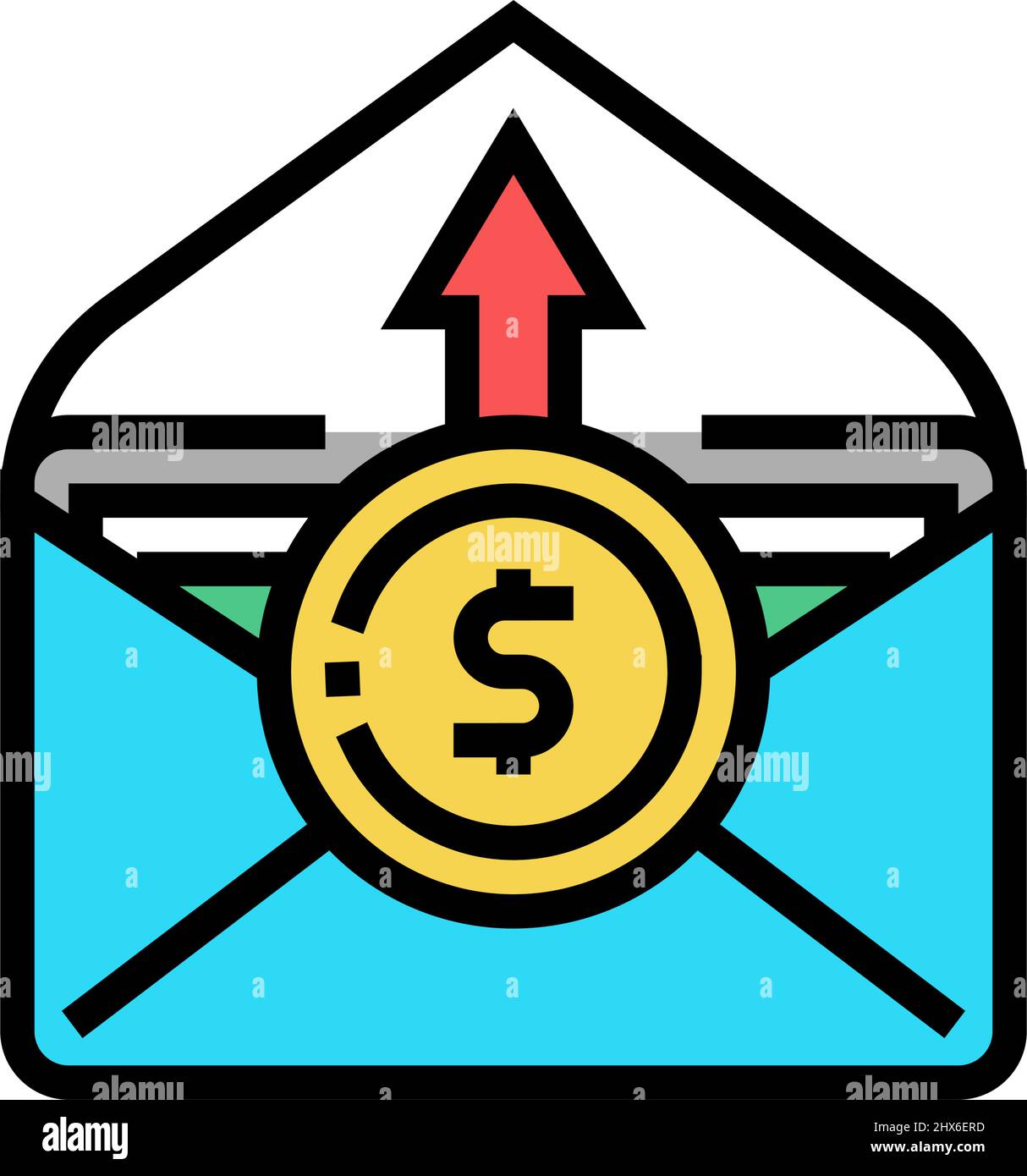 wage inflation color icon vector illustration Stock Vector Image & Art ...