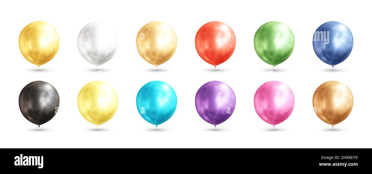 Realistic colorful balloons 3d vector illustration Stock Vector Image ...