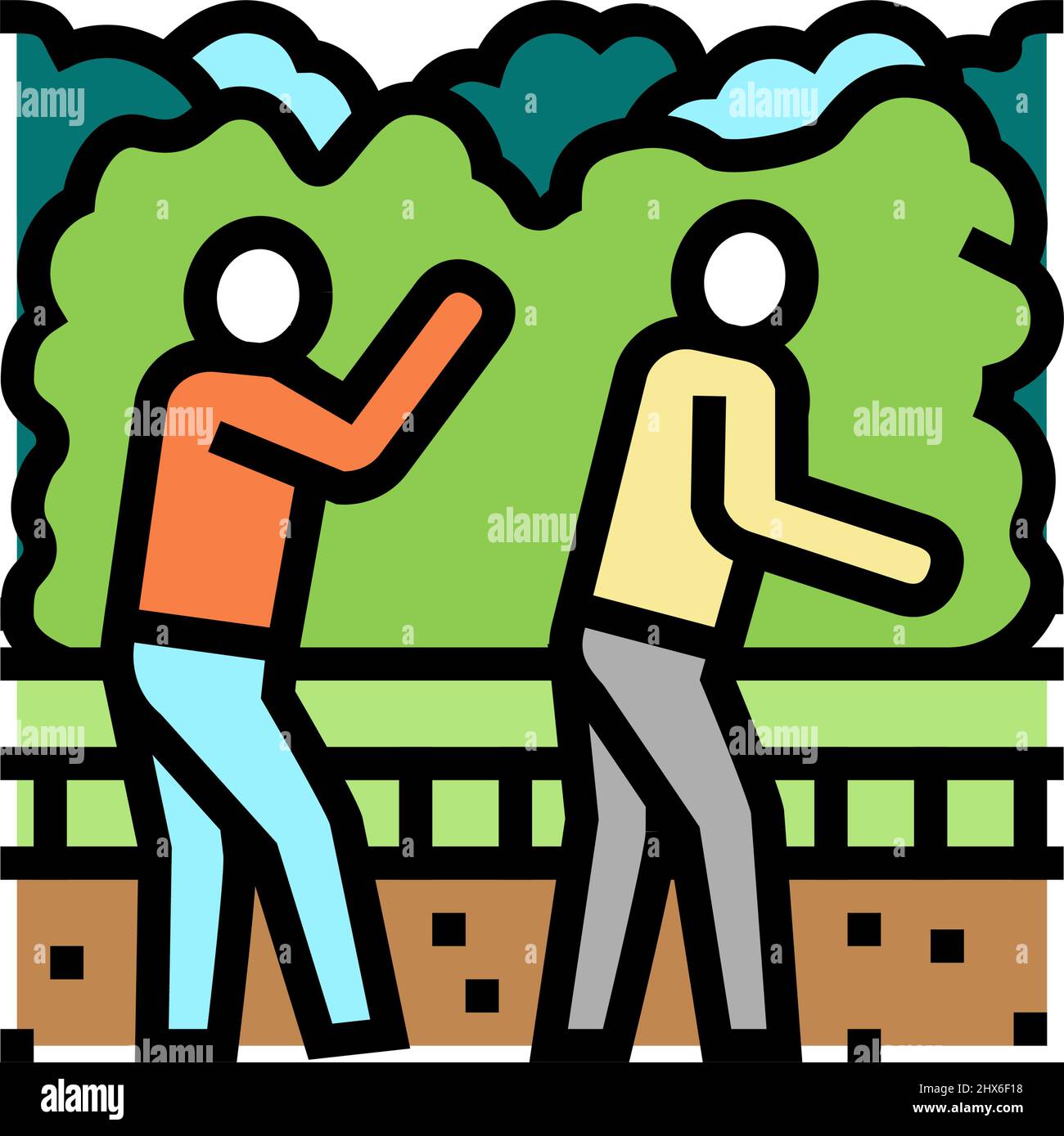 walk people park color icon vector illustration Stock Vector Image ...
