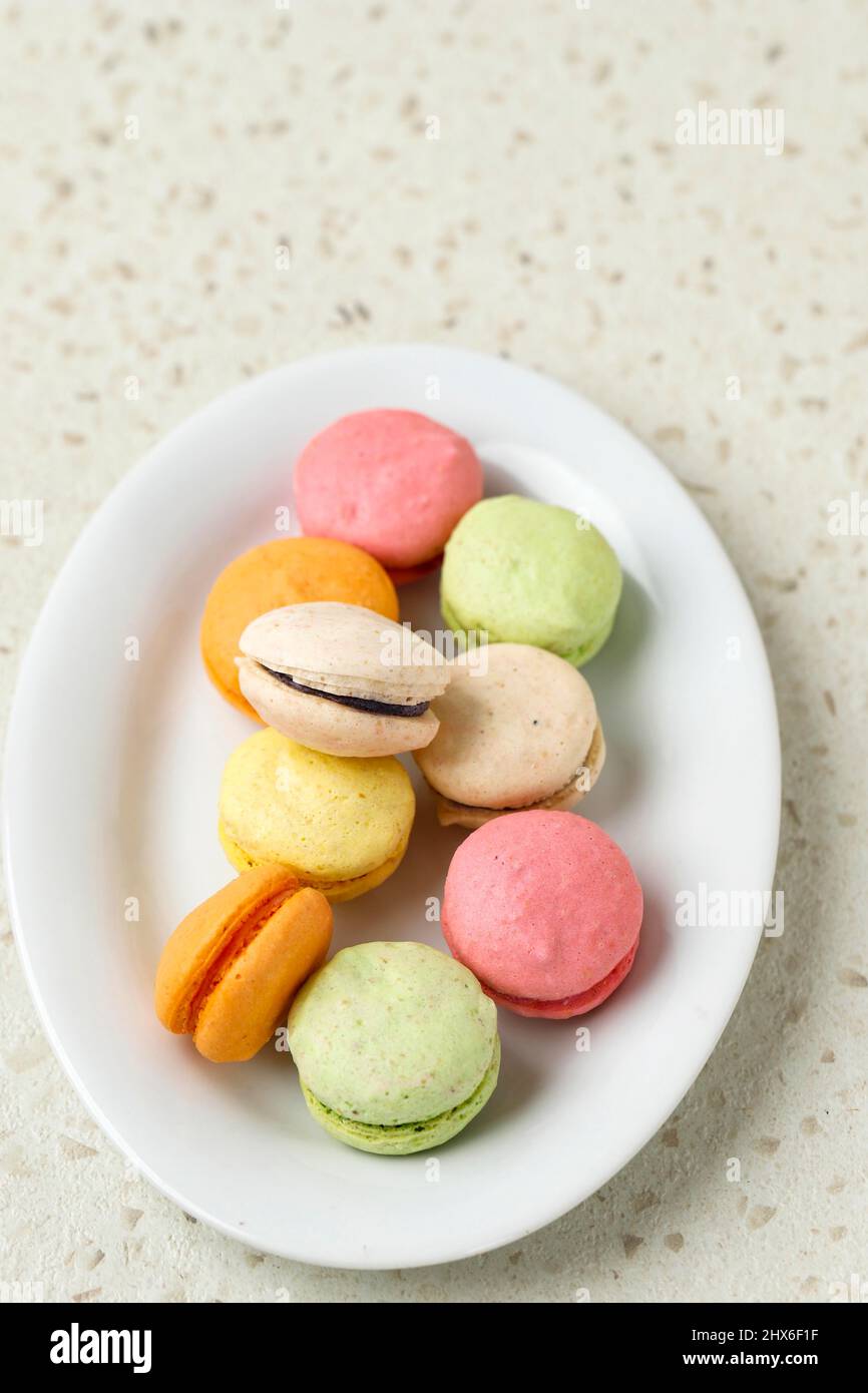 Plate assorted macaroons hi-res stock photography and images - Alamy