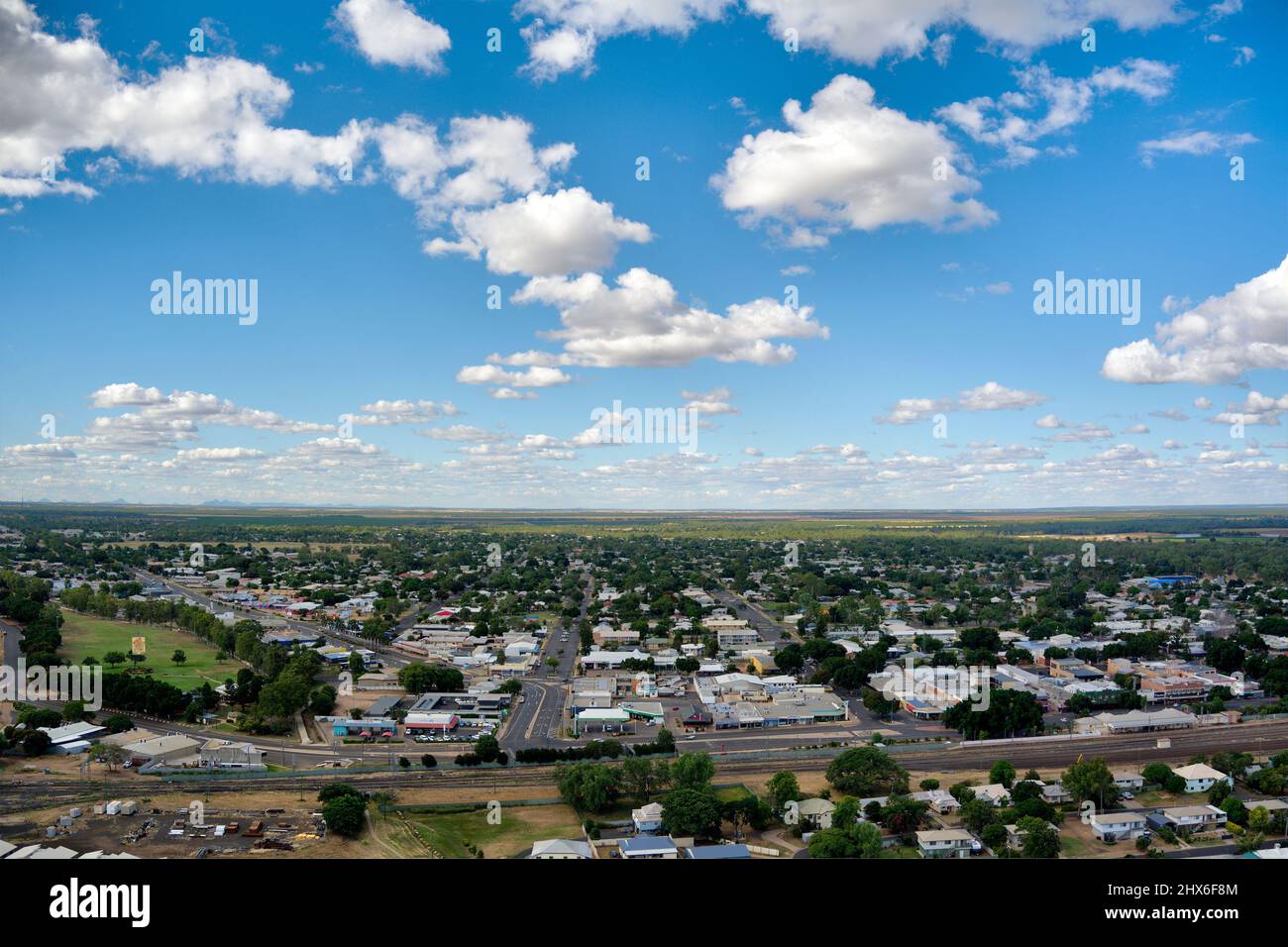 Aerial of CBD Emerald Central Queensland Australia Stock Photo - Alamy