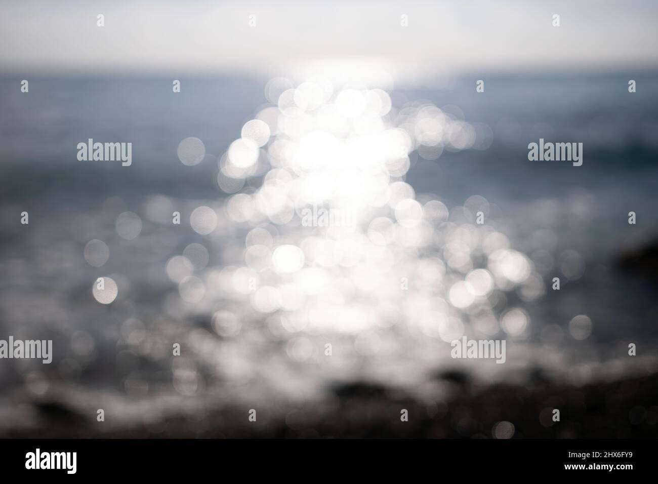 Abstract nature summer ocean sunset sea background. Small waves on ...