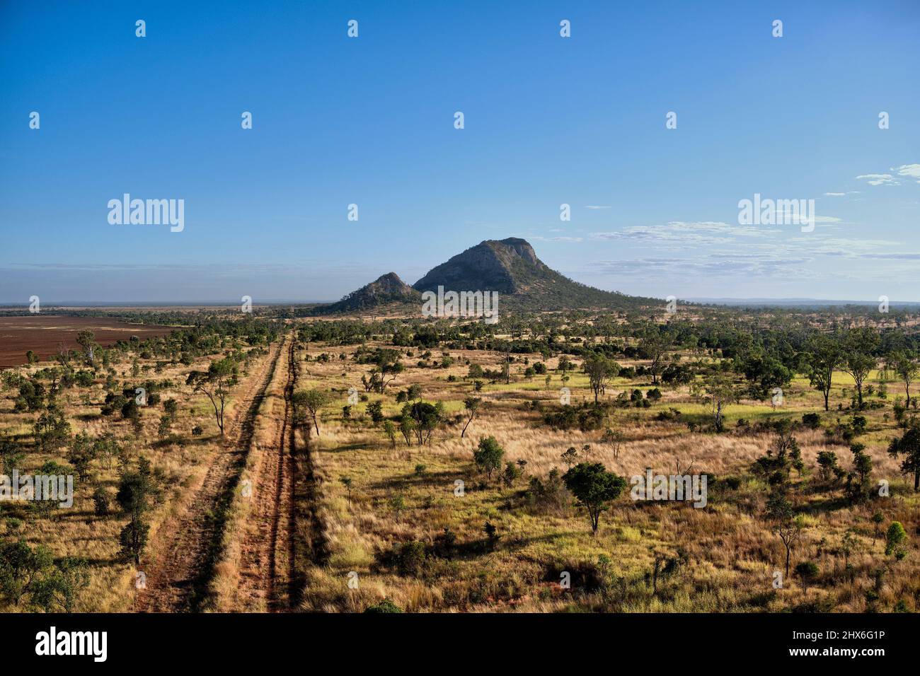 The spectacular volcanic peaks (Mount Castor and Mount Pollux) are part ...