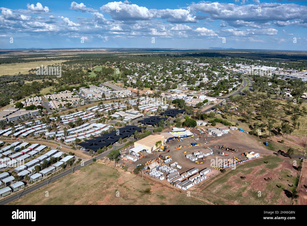 Aerial of Civo Village accommodation for FIFO workers in Moranbah ...