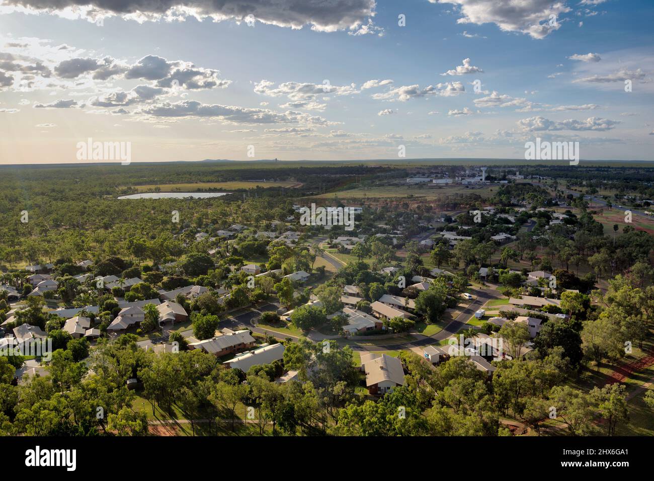 Aerial of the mining service town of Moranbah Queensland Australia ...