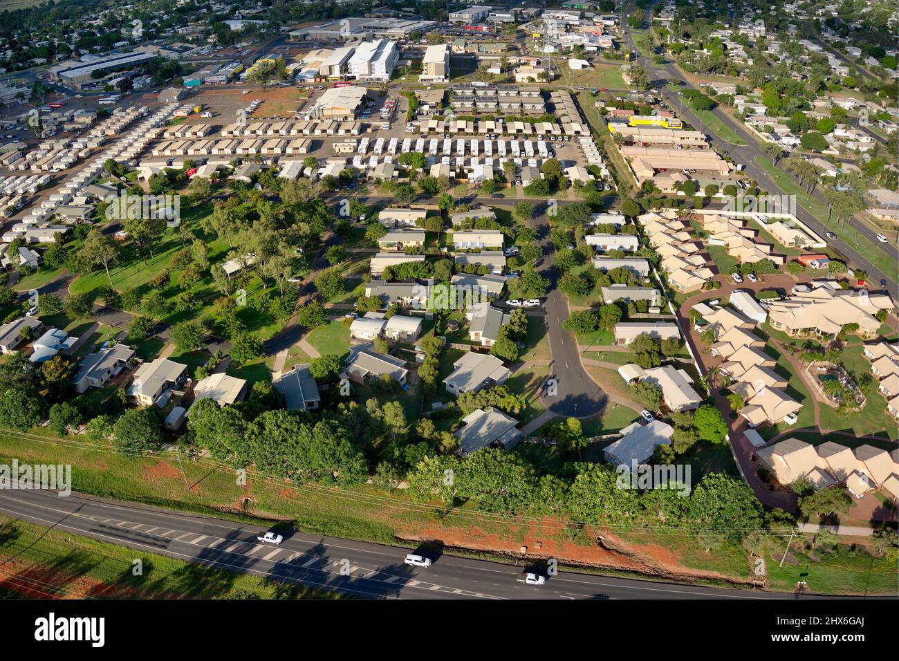 Aerial of the mining service town of Moranbah Queensland Australia ...
