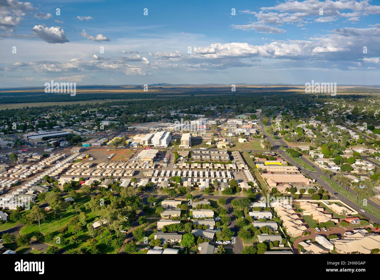 Aerial of the mining service town of Moranbah Queensland Australia ...